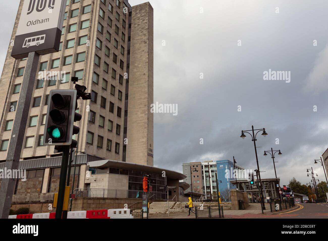 A view of Oldham Civic Centre the headquarters of Oldham Metropolitan ...