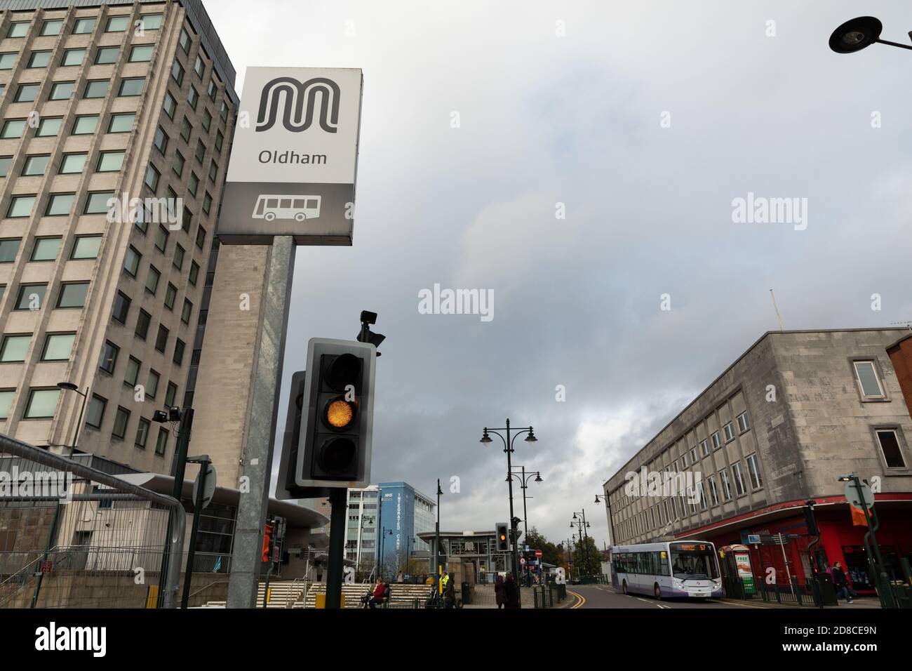 A view of Oldham Civic Centre the headquarters of Oldham Metropolitan ...