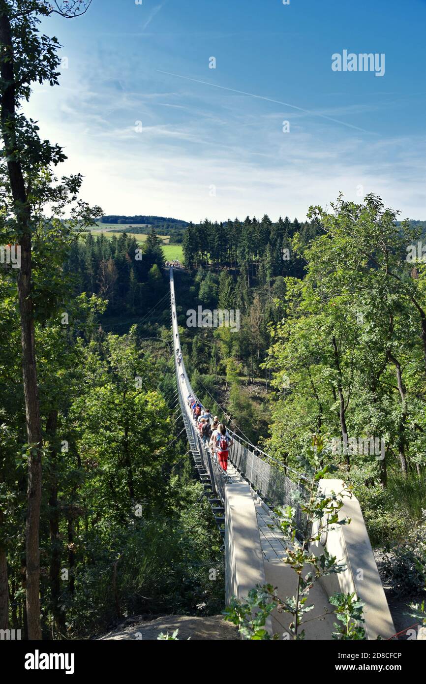 Geierlay - Suspension Bridge in western Germany Stock Photo - Alamy