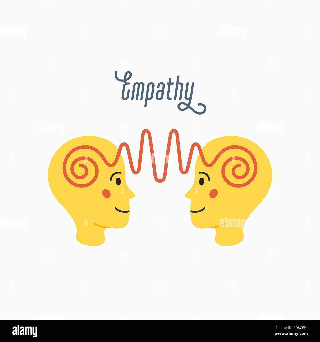 Empathy. Empathy concept - silhouettes of two human heads with an ...