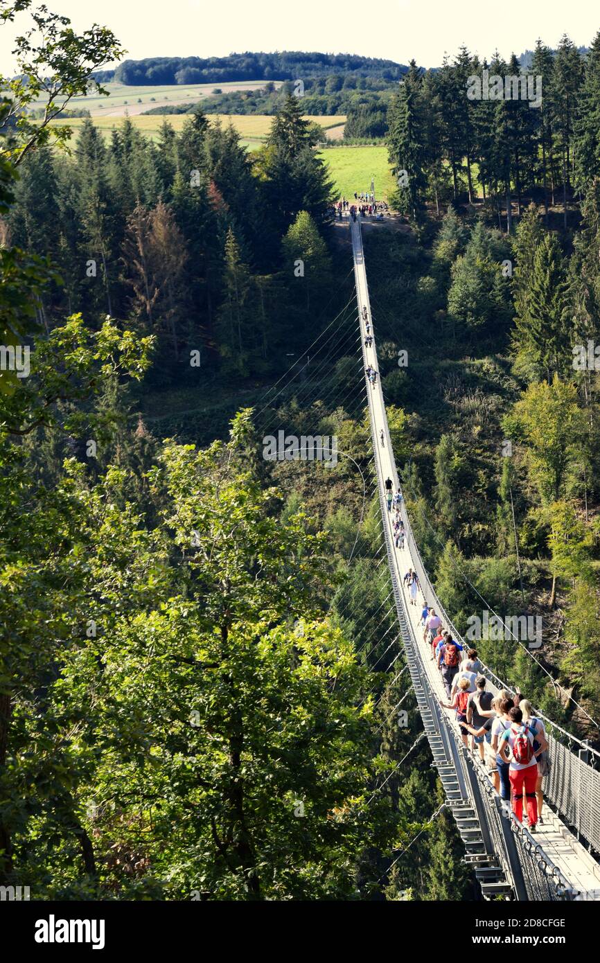 Geierlay - Suspension Bridge in western Germany Stock Photo - Alamy
