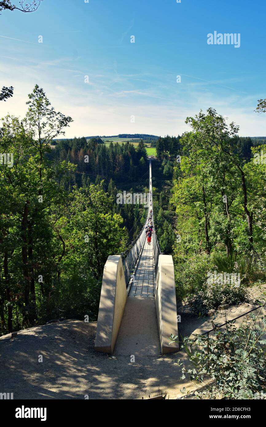 Geierlay - Suspension Bridge in western Germany Stock Photo - Alamy