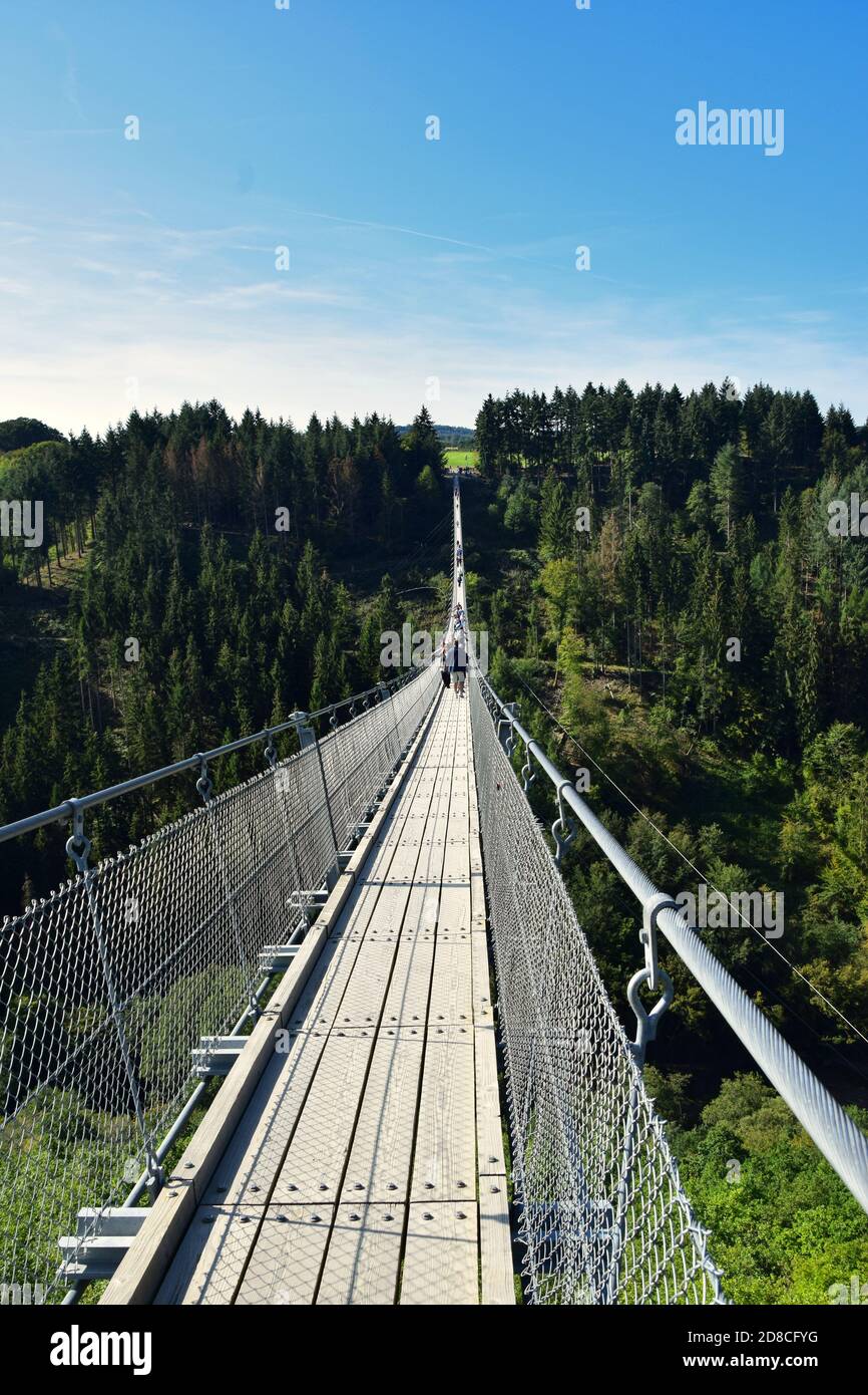 Geierlay - Suspension Bridge in western Germany Stock Photo - Alamy
