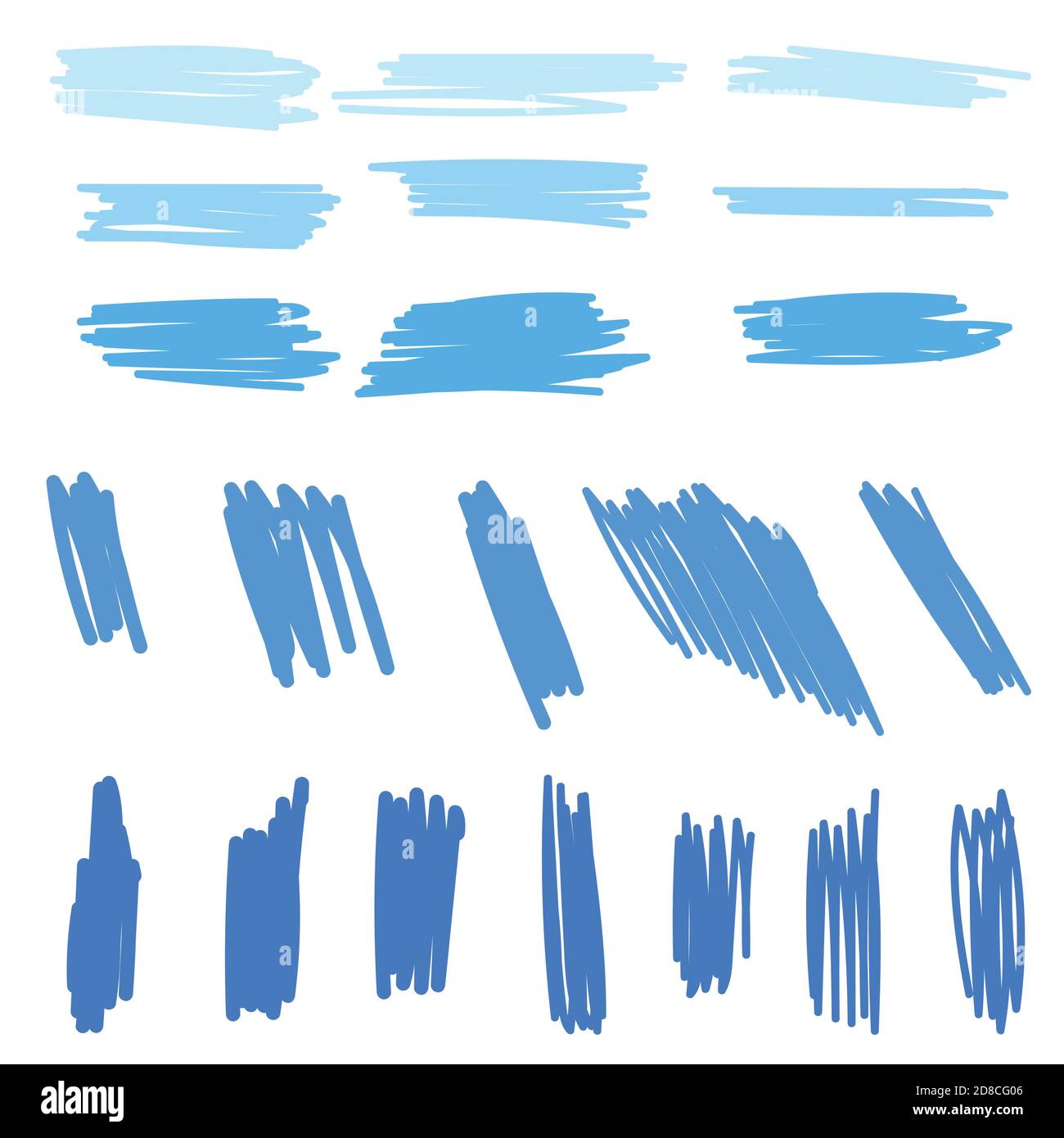 set vector marker strokes in blye color Stock Vector Image & Art - Alamy