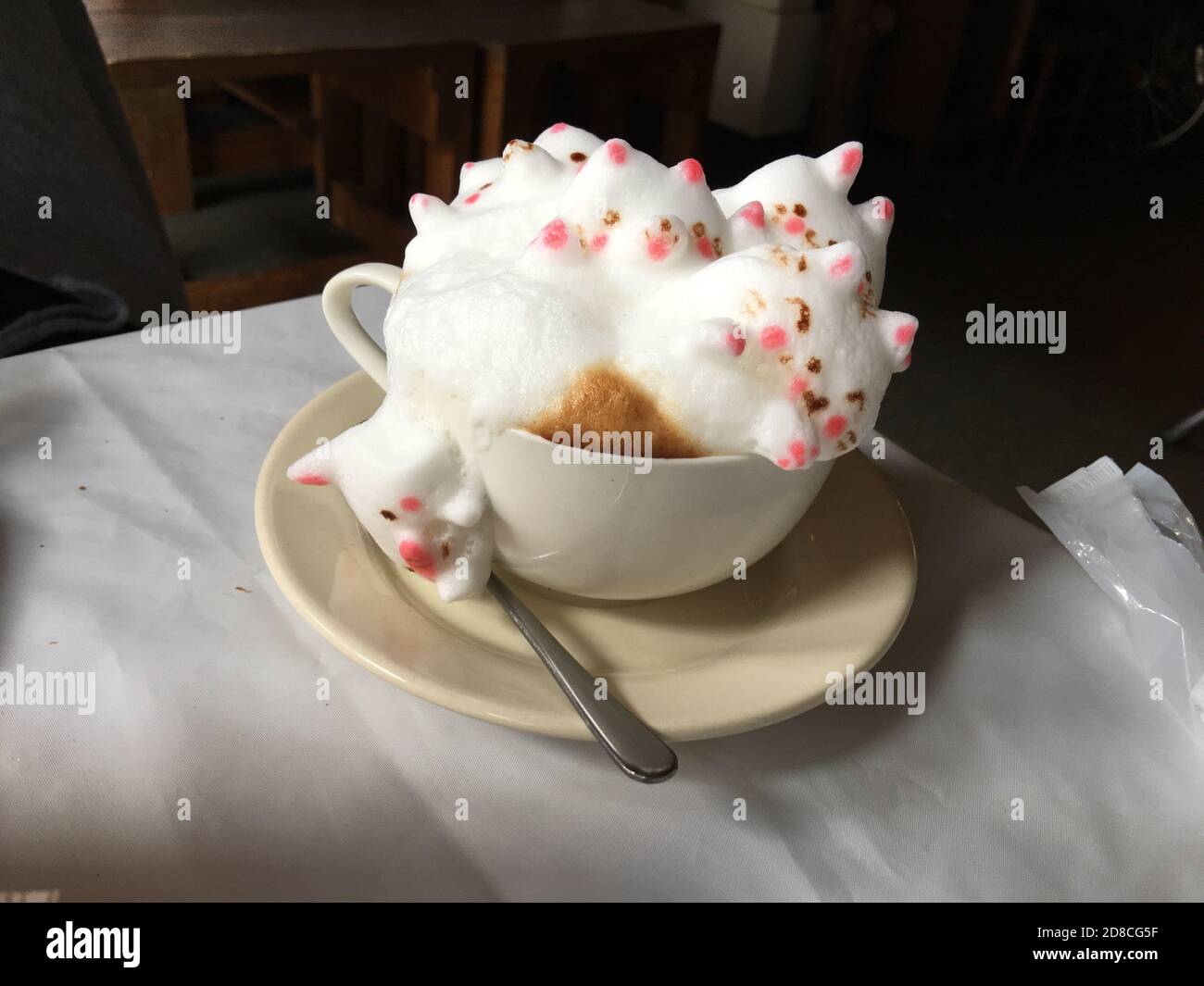 Cup of coffee with foam animals in a Japanese cafe Stock Photo - Alamy