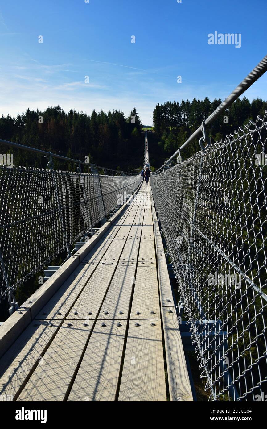 Geierlay - Suspension Bridge in western Germany Stock Photo - Alamy