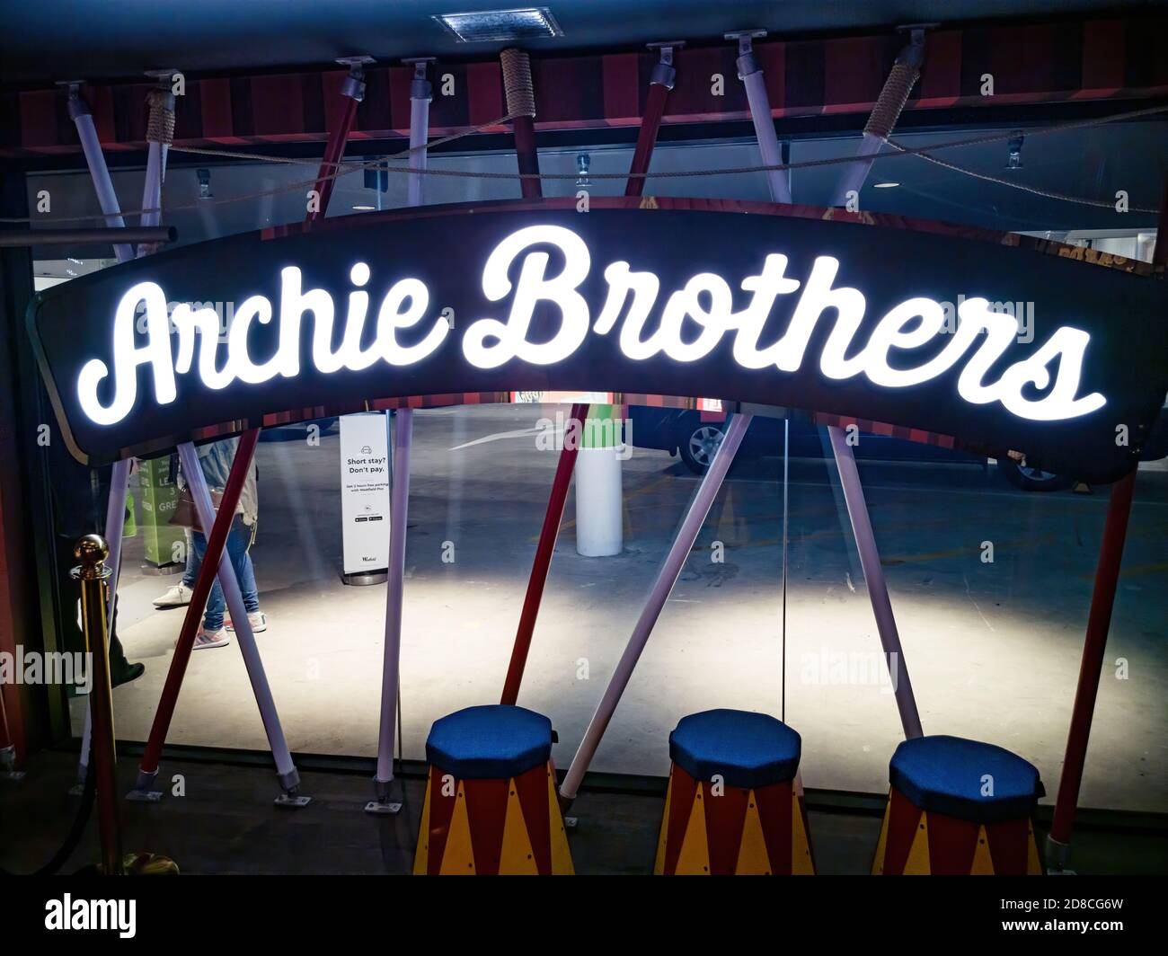 AUCKLAND, NEW ZEALAND - Oct 10, 2019: View of Archie Brothers Cirque ...