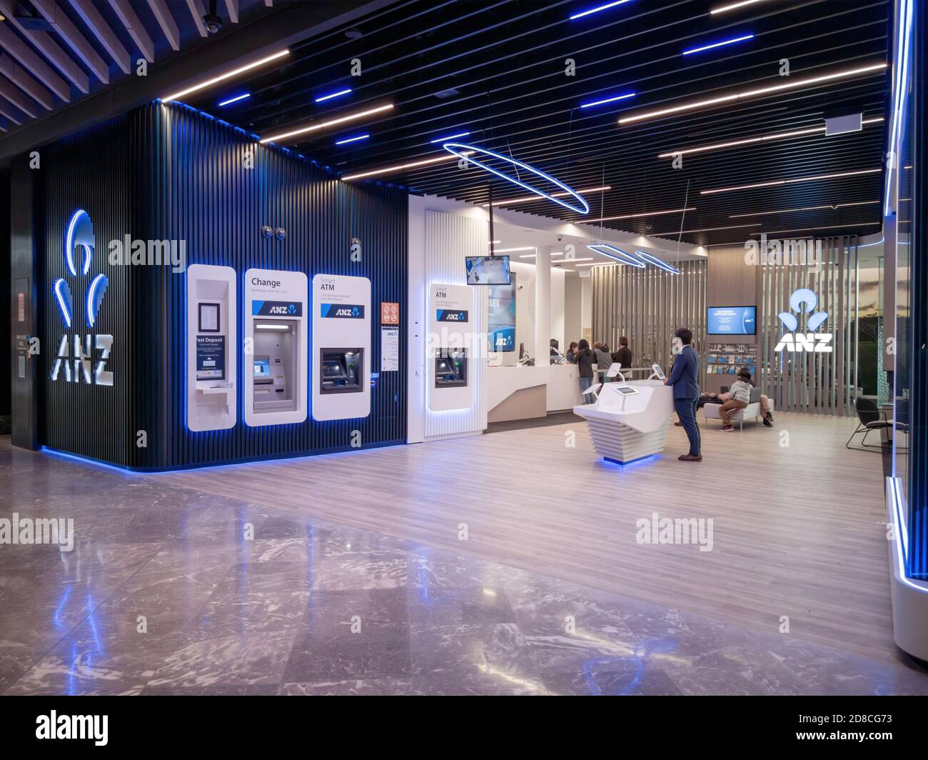 AUCKLAND, NEW ZEALAND - Oct 10, 2019: View of ANZ bank in Westfield ...