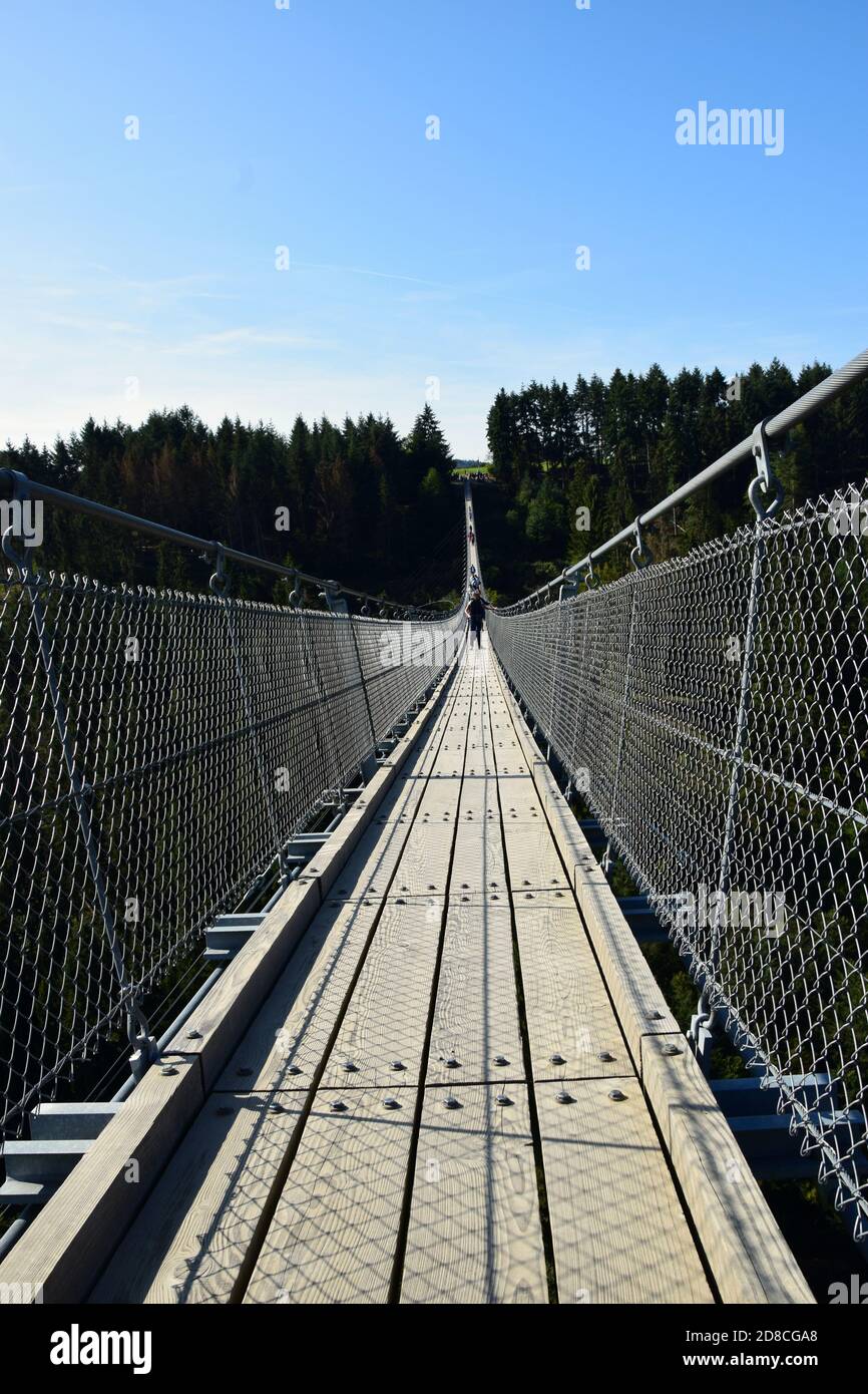 Geierlay - Suspension Bridge in western Germany Stock Photo - Alamy