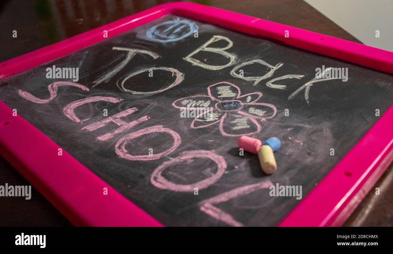 Colorful words on blackboard hi-res stock photography and images - Alamy