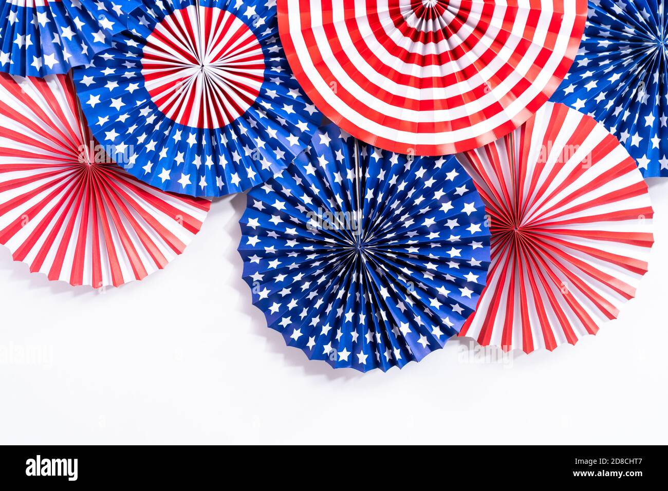 Red, white, and blue paper fans for July 4th celebration Stock Photo ...