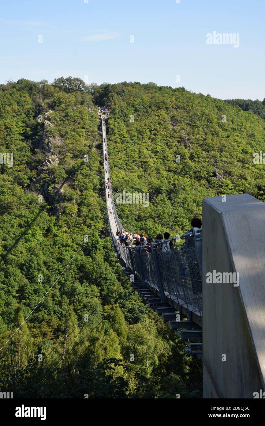 Geierlay - Suspension Bridge in western Germany Stock Photo - Alamy