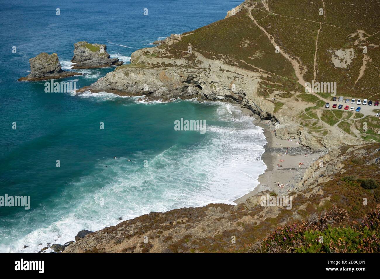 Trevellas Porth Beach, North Cornwall, England, UK in September Stock ...