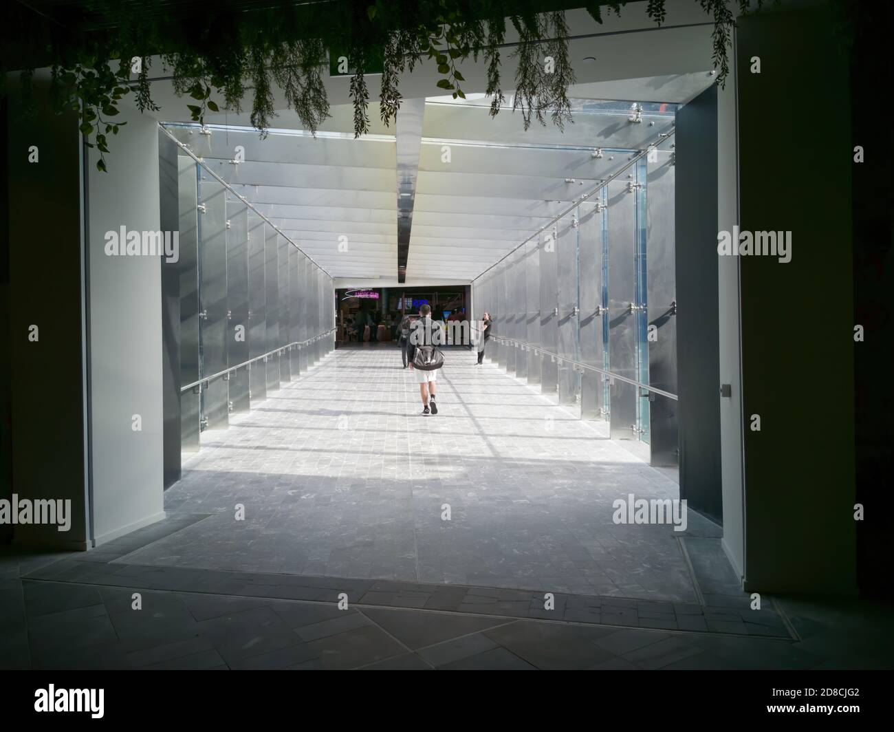 AUCKLAND, NEW ZEALAND - Oct 07, 2019: View of people walking inside sky ...
