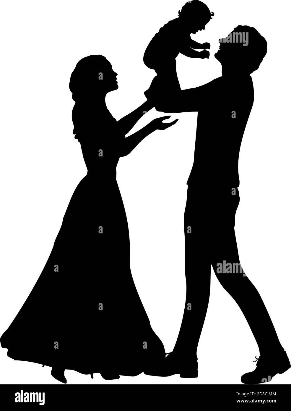 Father Mother And Baby Silhouette