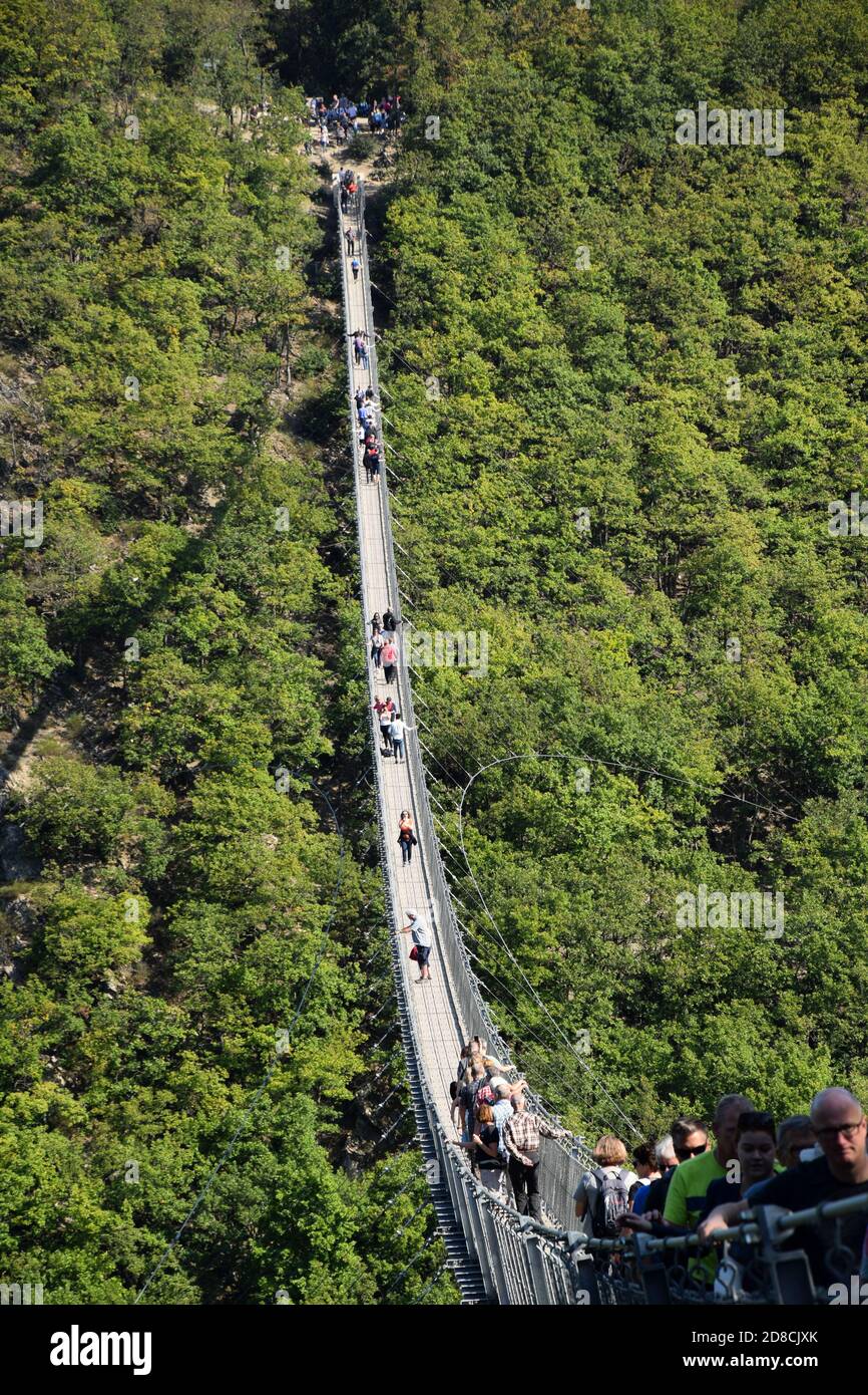 Geierlay - Suspension Bridge in western Germany Stock Photo - Alamy