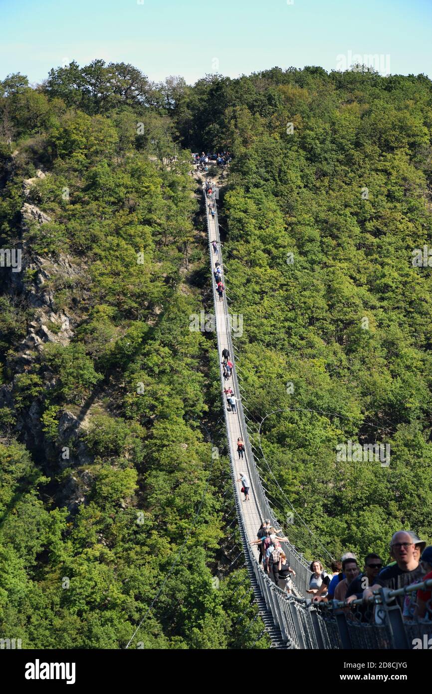 Geierlay - Suspension Bridge in western Germany Stock Photo - Alamy