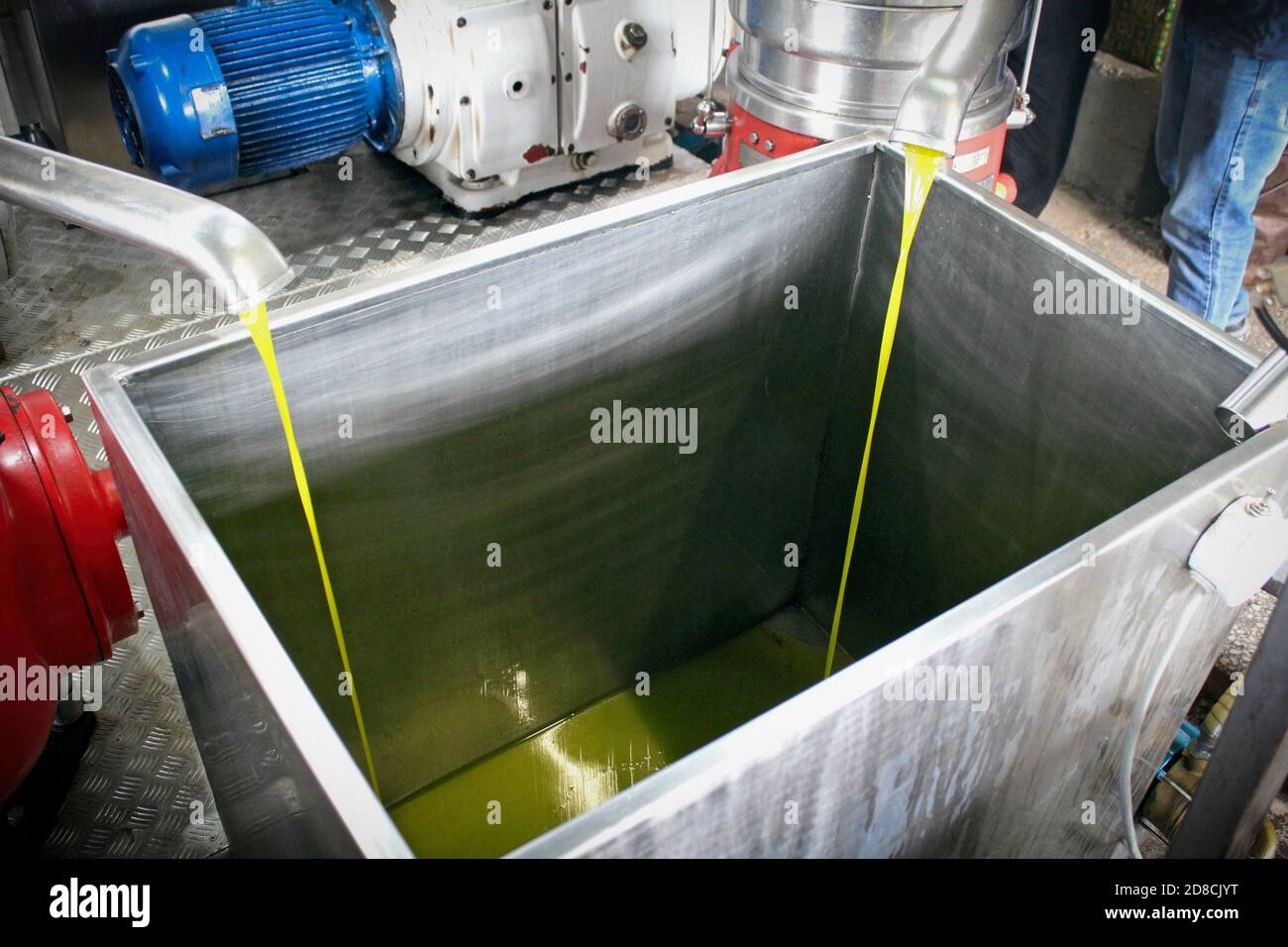 Extra virgin olive oil extraction process in olive oil mill located in ...