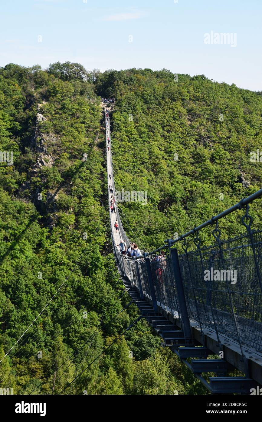Geierlay - Suspension Bridge in western Germany Stock Photo - Alamy
