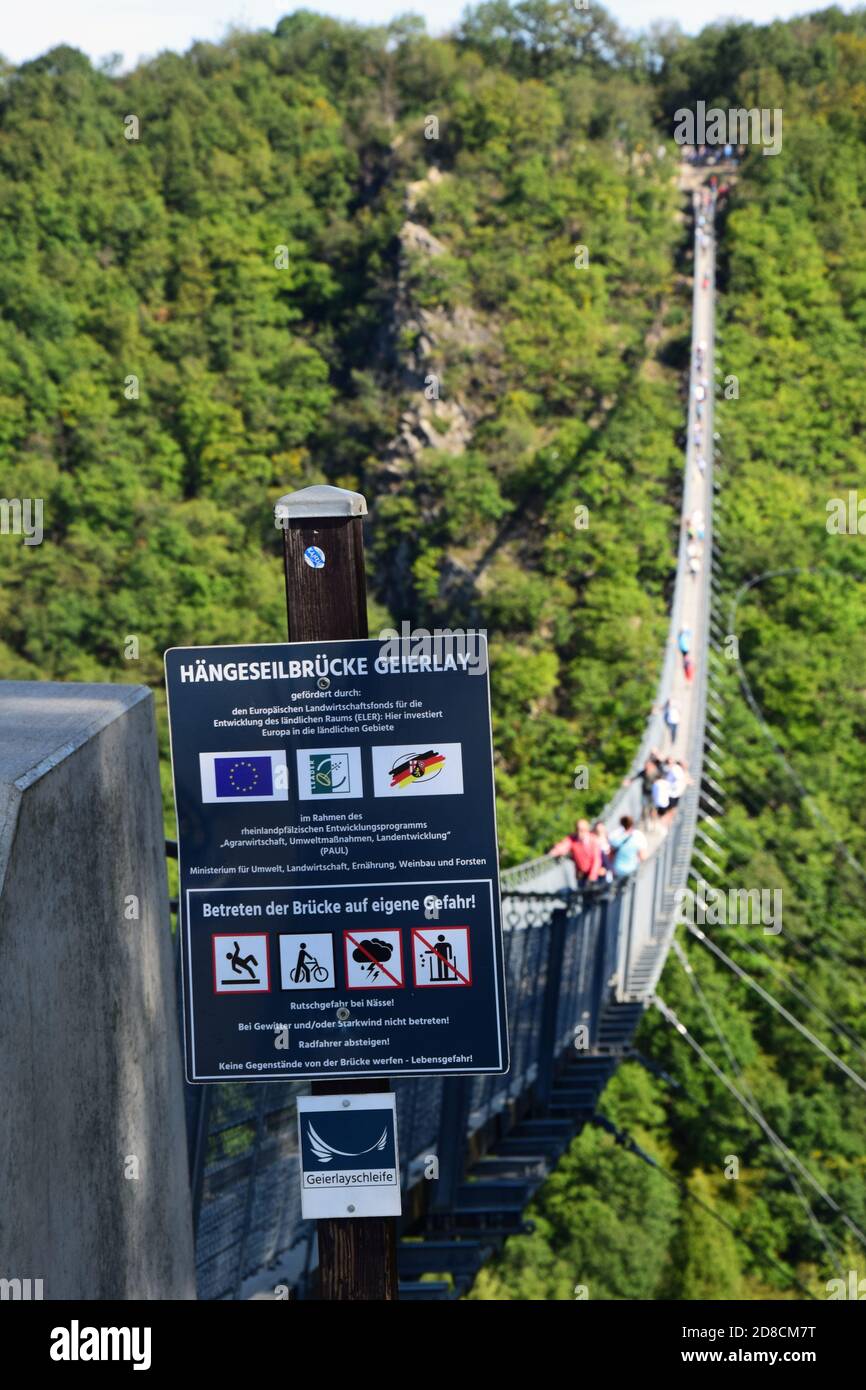 Geierlay - Suspension Bridge in western Germany Stock Photo - Alamy