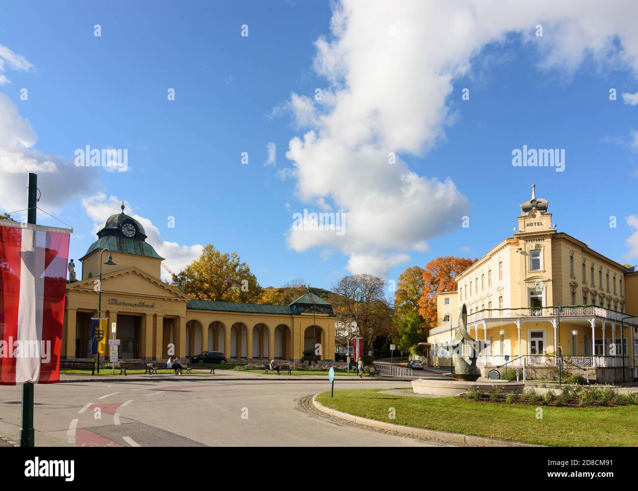 Bad Vöslau: spa Thermalbad (left), hotel Stefanie, Wienerwald, Vienna ...
