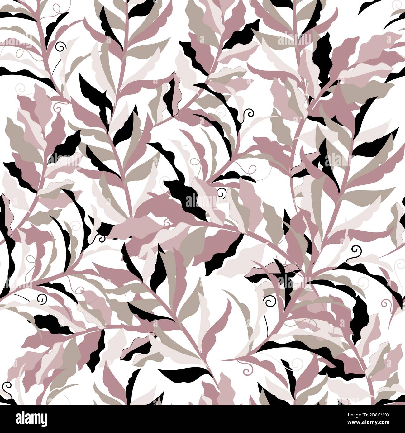 vector seamless pattern with leaf pattern Stock Vector Image & Art - Alamy