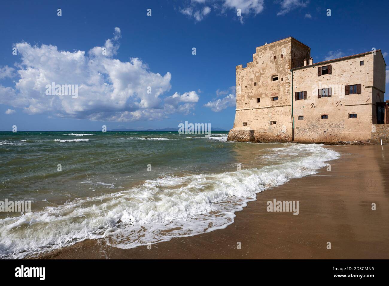 Torre Mozza (Li), Italy, the old Tower Mozza, on the sea,of the ...