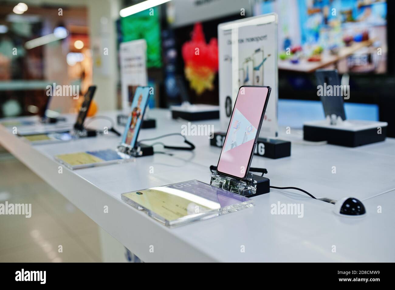 Kyiv, Ukraine - October 28, 2019: New Samsung mobile smartphones are ...