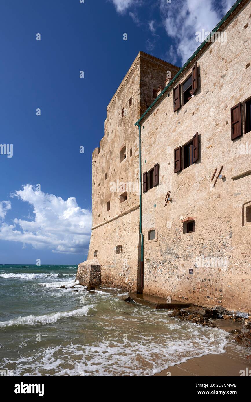 Torre Mozza (Li), Italy, the old Tower Mozza, on the sea,of the ...