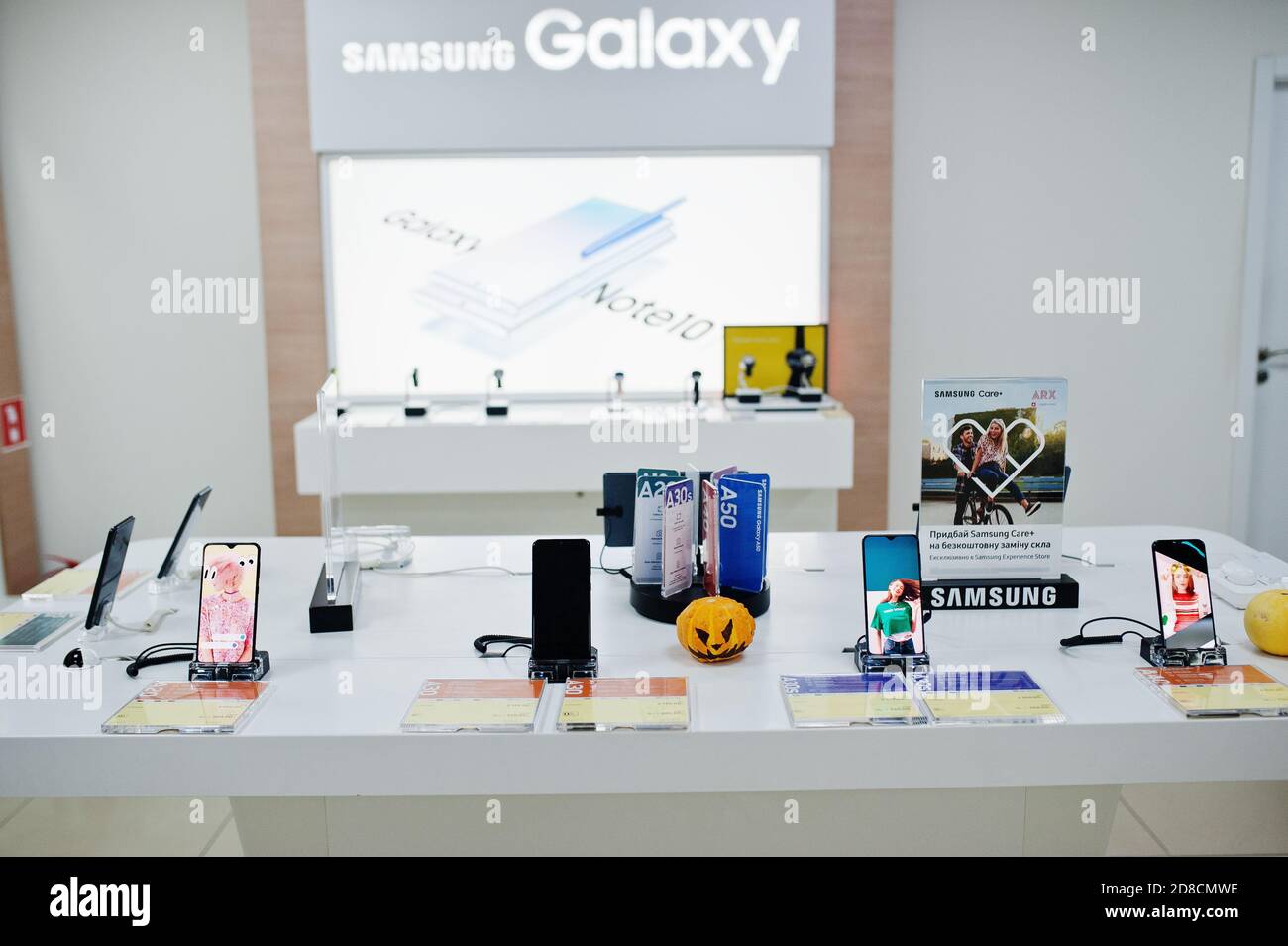 Kyiv, Ukraine - October 28, 2019: New Samsung mobile smartphones are ...