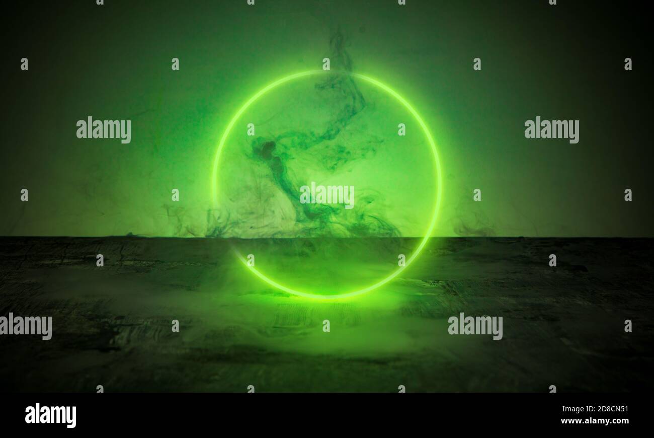 Green. Neoned lines futuristic aesthetics. Glowing neon futuristic ...