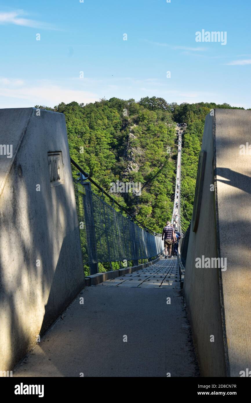 Geierlay - Suspension Bridge in western Germany Stock Photo - Alamy