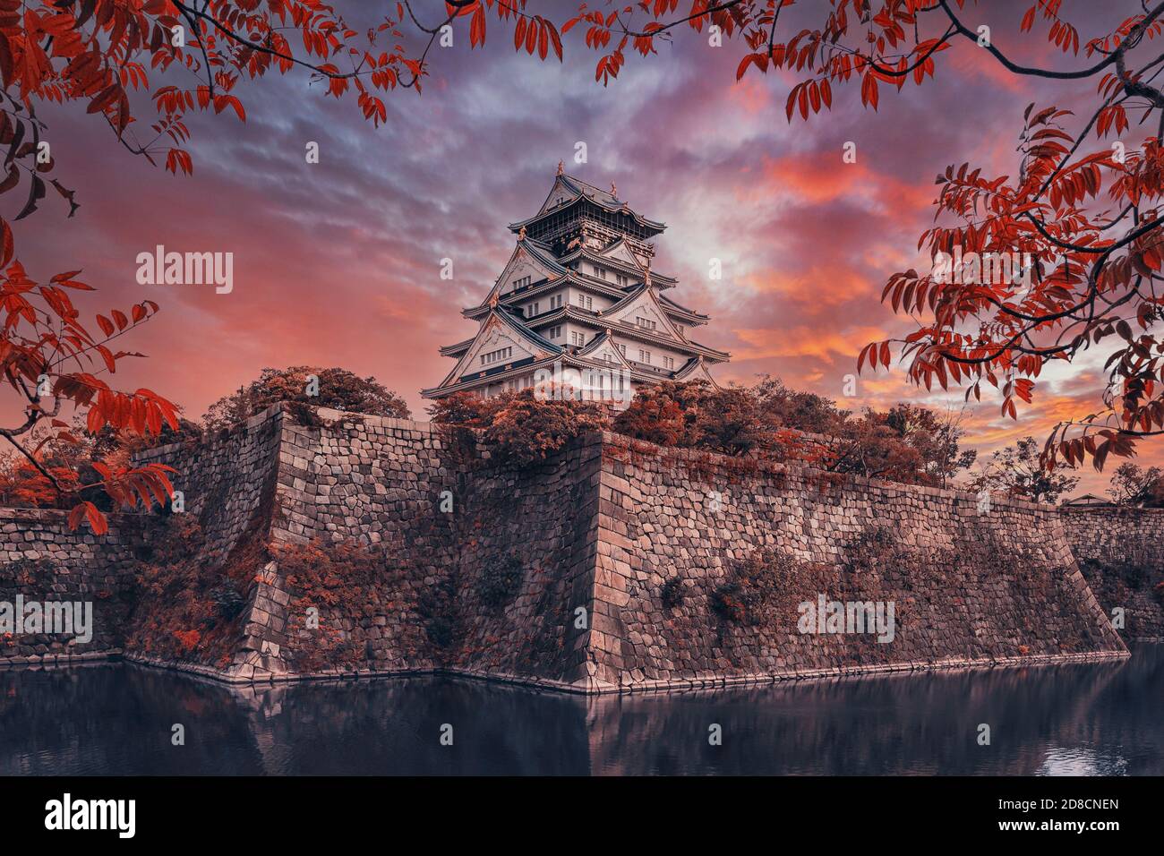 Sunset over osaka castle hi-res stock photography and images - Alamy