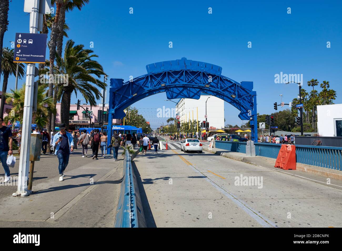 Rear of Pier Entrance sign, Santa Monica Pier, California, USA Stock ...