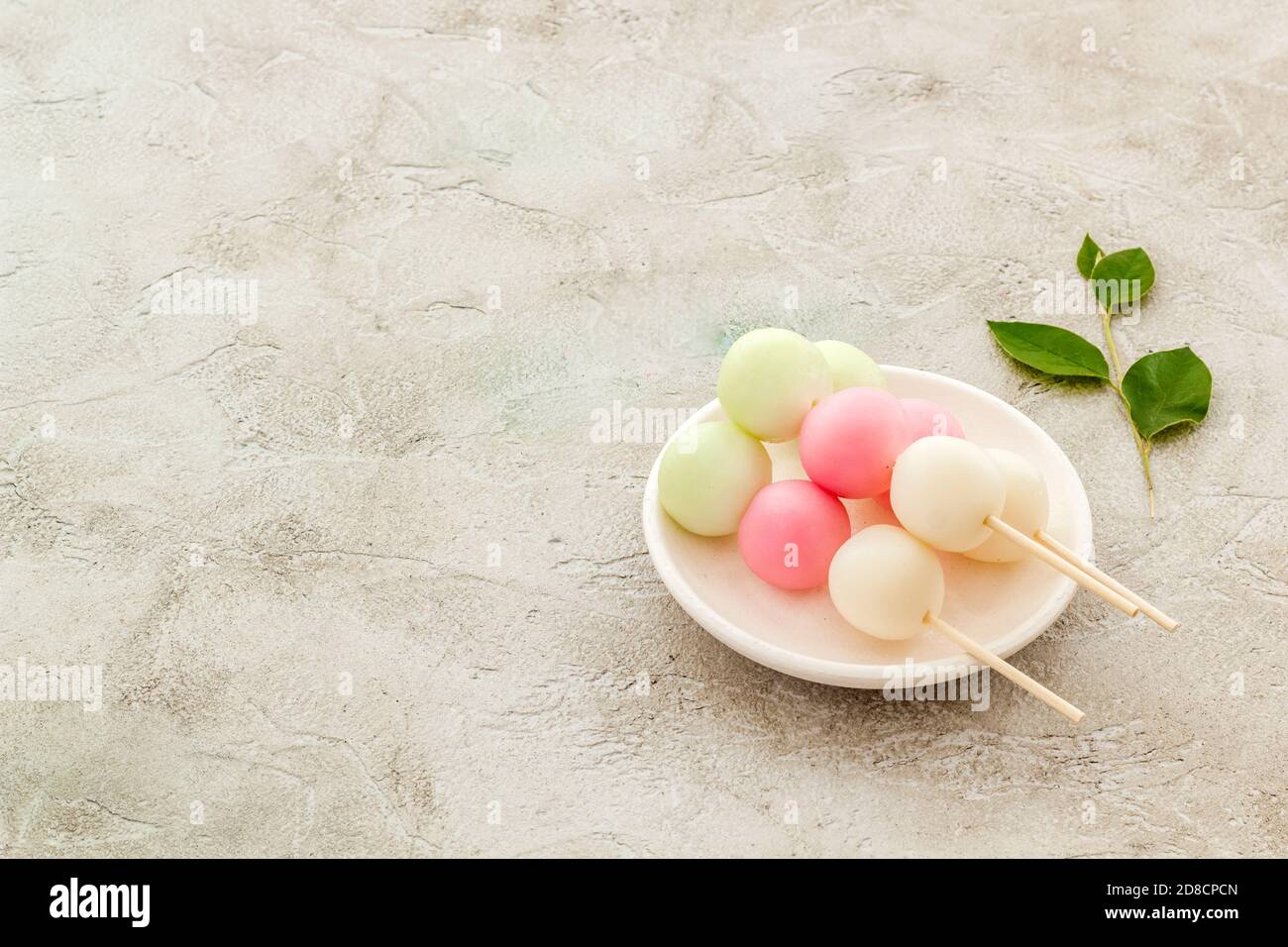 Asian cooking background - traditional sweets Dango, dumpling rice cake ...