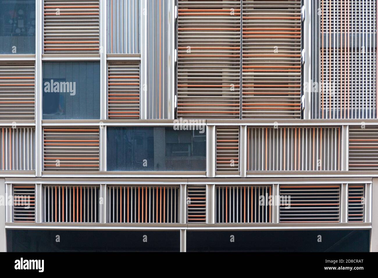Wooden Lines Modern Building Facade in Hong Kong Stock Photo - Alamy