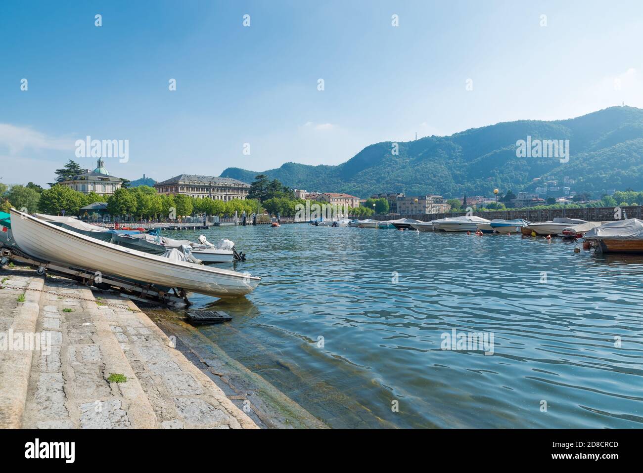 Big european lake. Lake Como from the city of Como, northern Italy ...