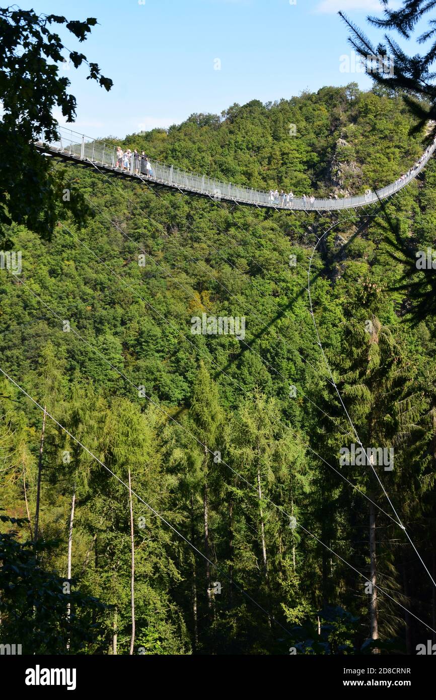 Geierlay - Suspension Bridge in western Germany Stock Photo - Alamy