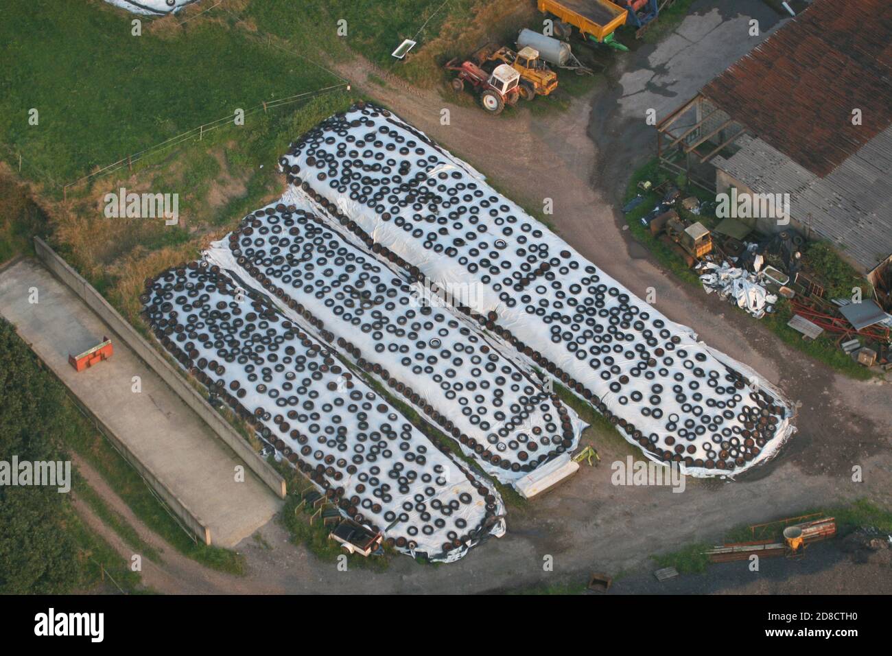 silage heap, aerial view, Germany Stock Photo - Alamy