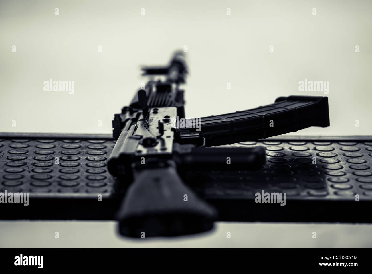 Automatic rifle in shooting rang Stock Photo - Alamy
