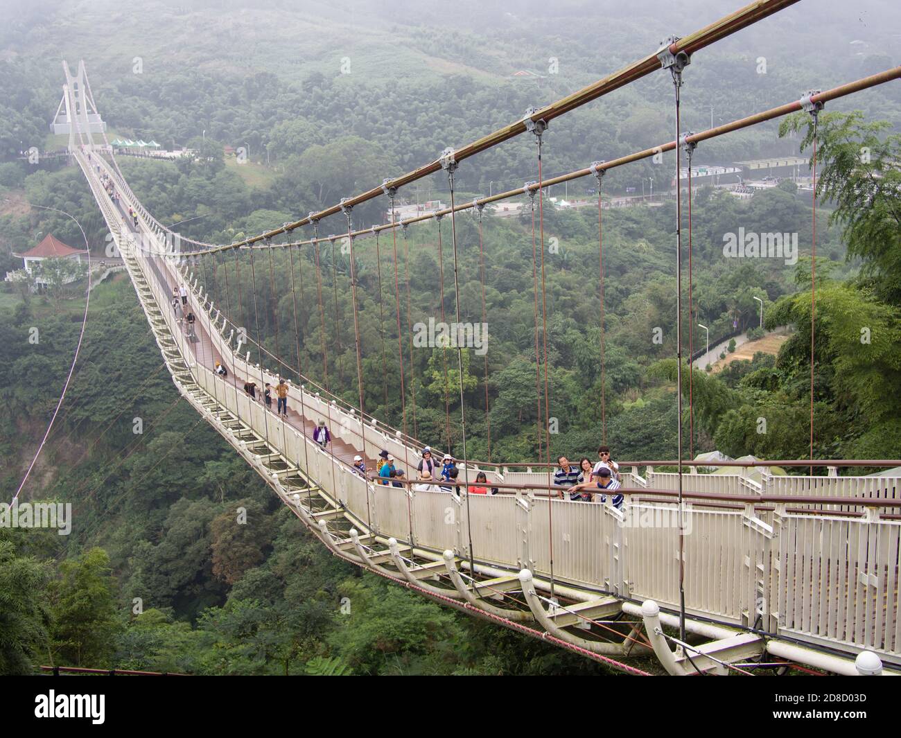 The Taiping Sky Bridge in Chiayi, Taiwan. This suspension bridge, at ...