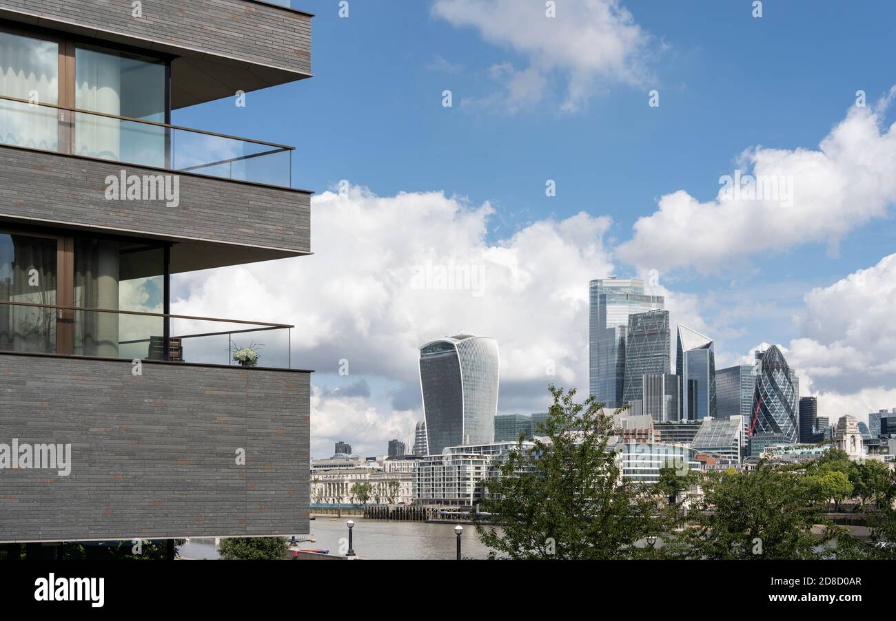 Apartments overlooking City of London Stock Photo - Alamy