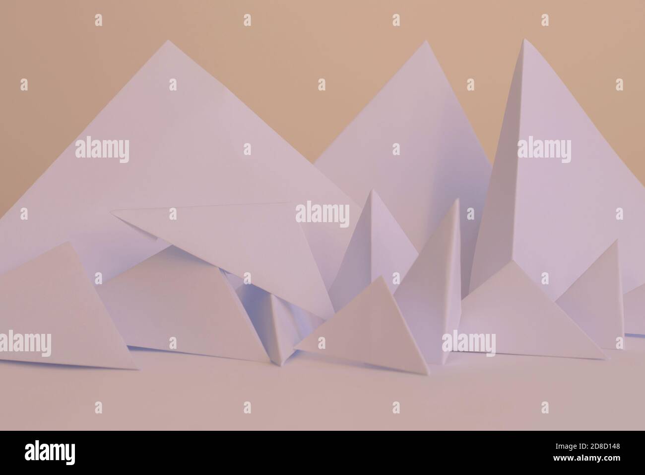 Abstract background of paper volumetric triangles Stock Photo - Alamy