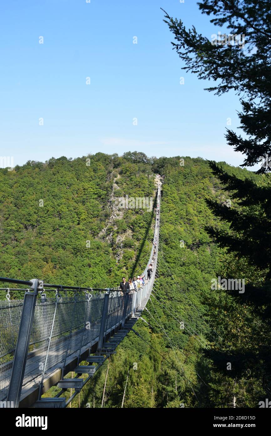 Geierlay - Suspension Bridge in western Germany Stock Photo - Alamy