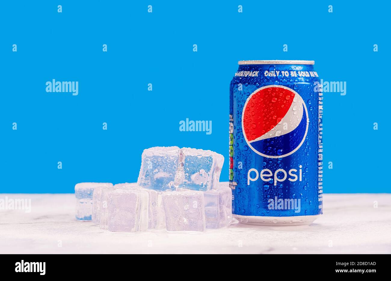 Pepsi can blue background hi-res stock photography and images - Alamy