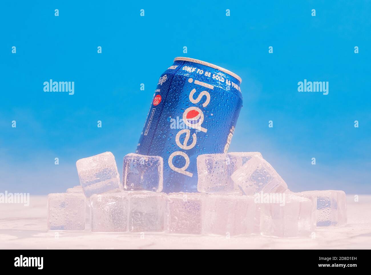 Pepsi can blue background hi-res stock photography and images - Alamy