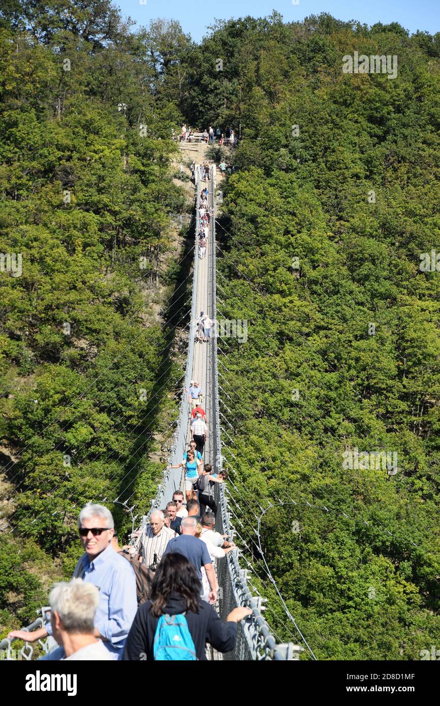 Geierlay - Suspension Bridge in western Germany Stock Photo - Alamy