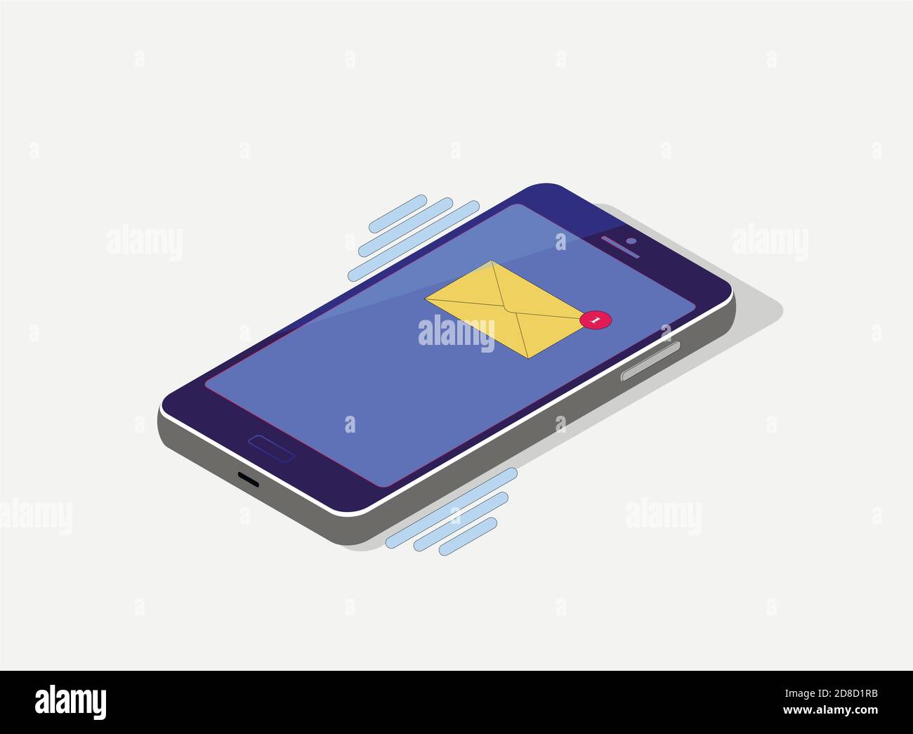 New notification icon isometric Stock Vector Images - Alamy