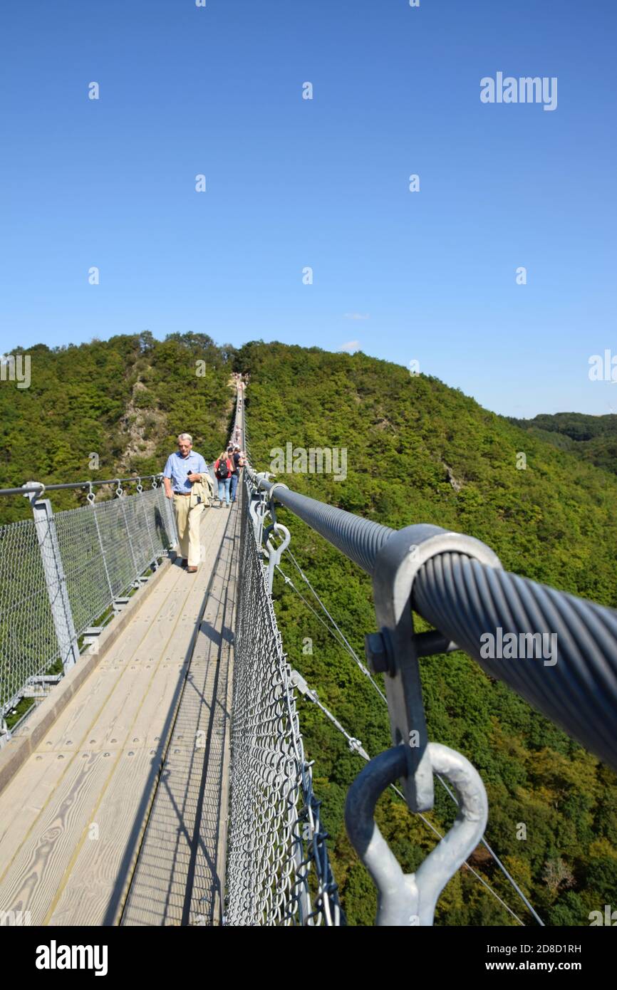 Geierlay - Suspension Bridge in western Germany Stock Photo - Alamy
