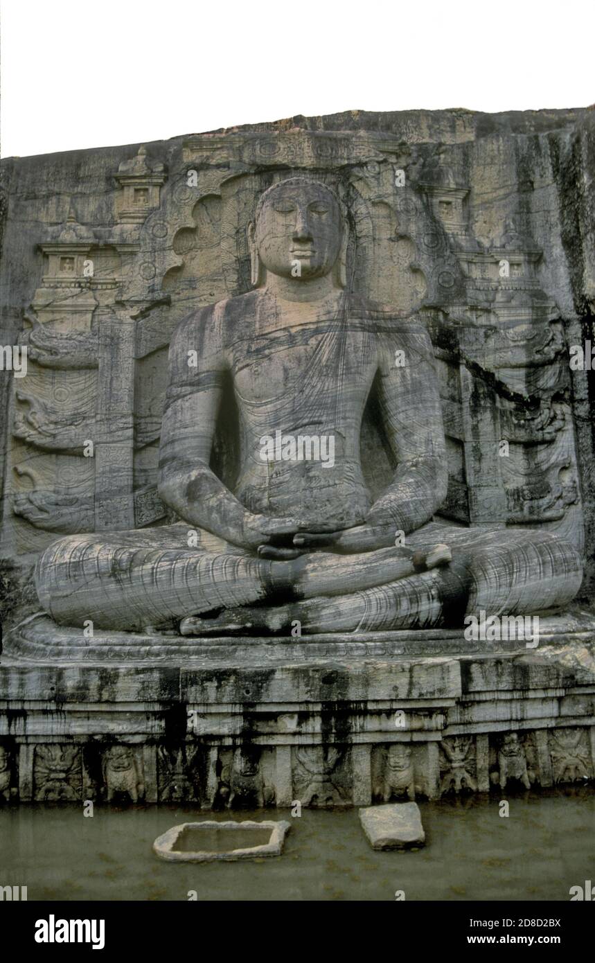 The Gal Vihara (aka Gal Viharaya), a rock temple of the Buddha situated ...